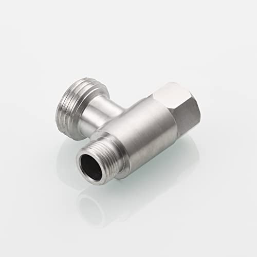 3-way 3/8" and 1/2" 3 Way Adapter Tee Connector Stainless Steel 3/8" Water Line T Fitting ...