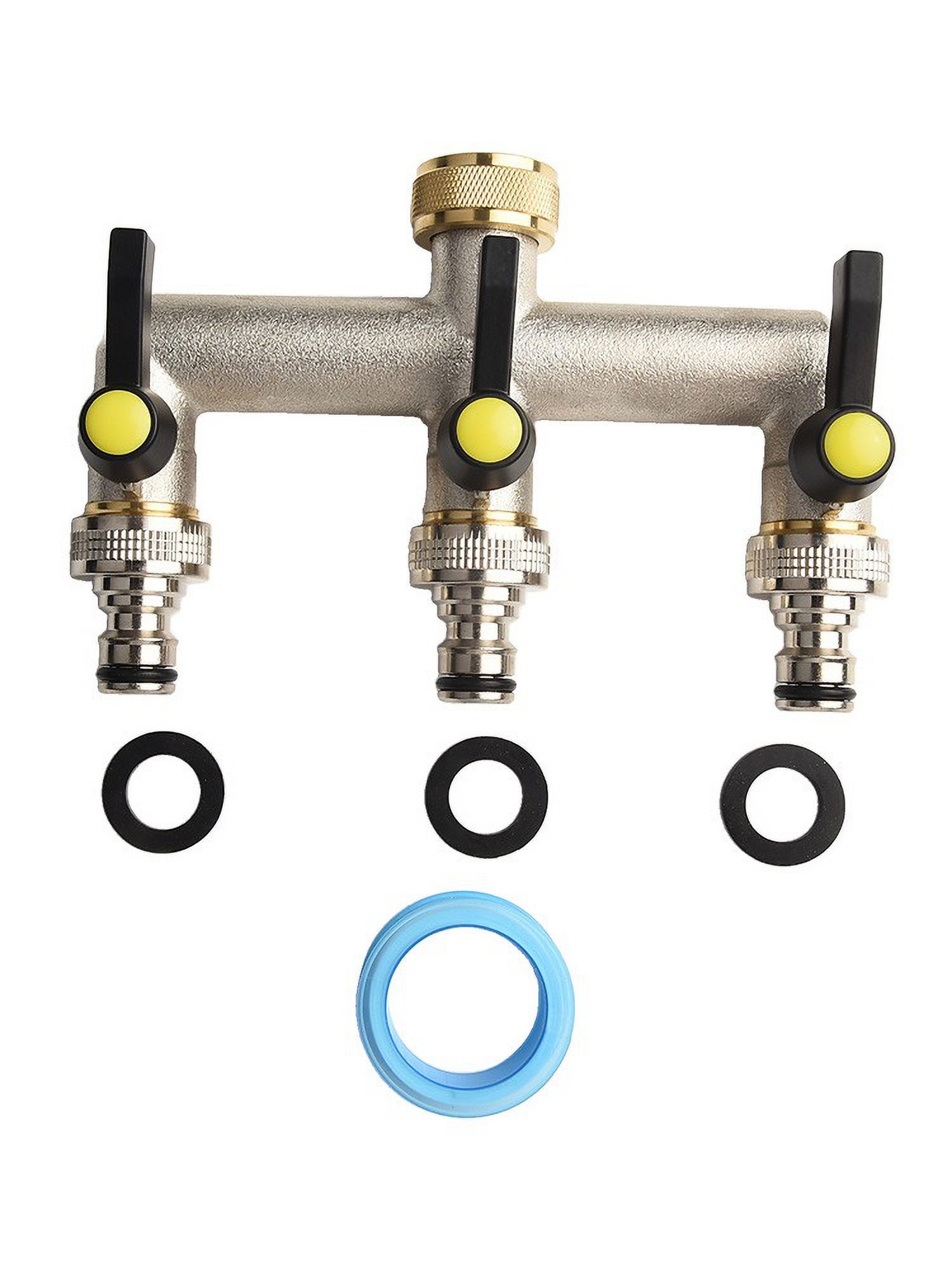 3 way faucet brass water distributor Kit for appliances garden hoses ...