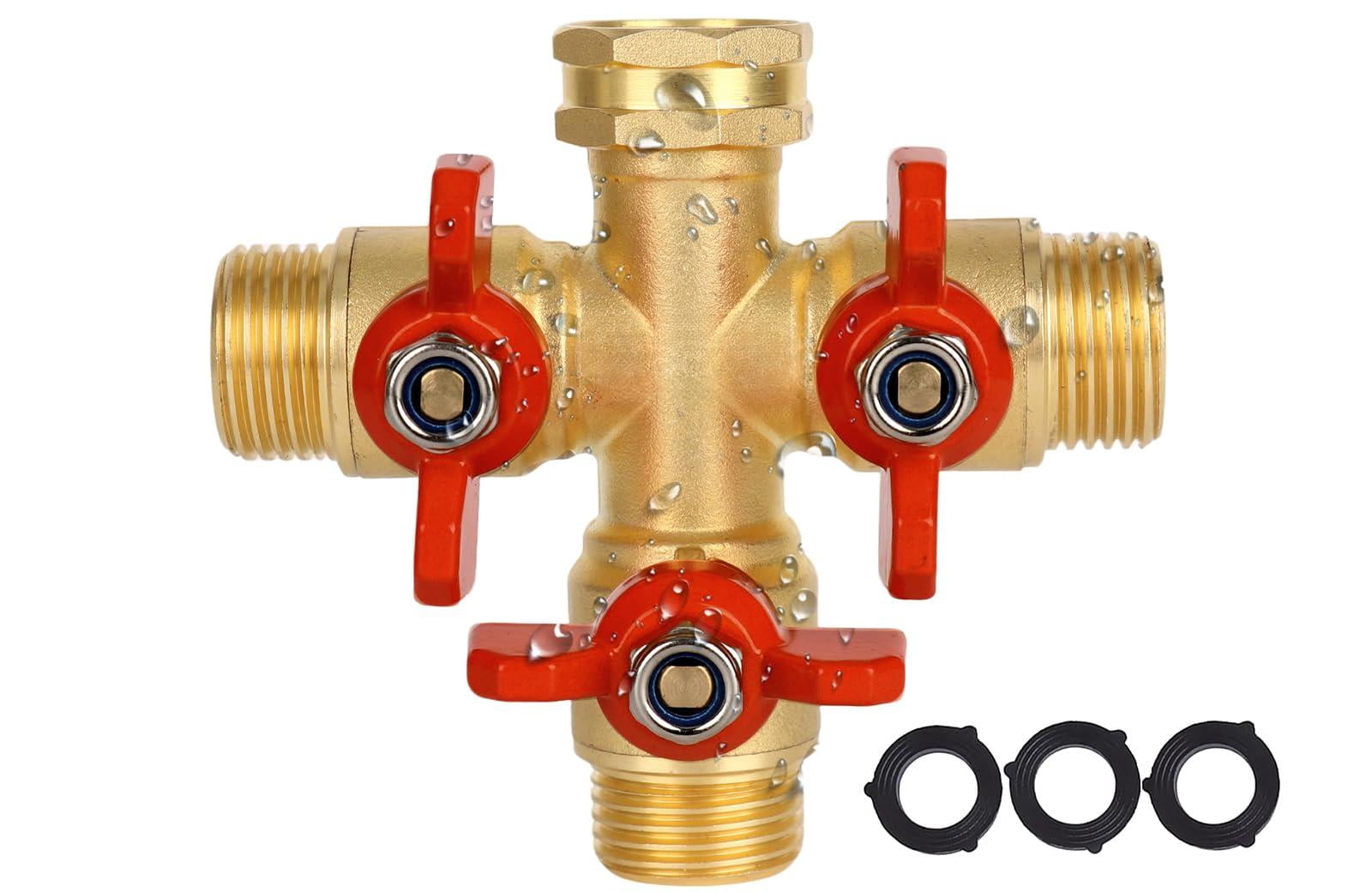 3 way hose splitter solid brass 304 stainless steel heavy duty garden ...