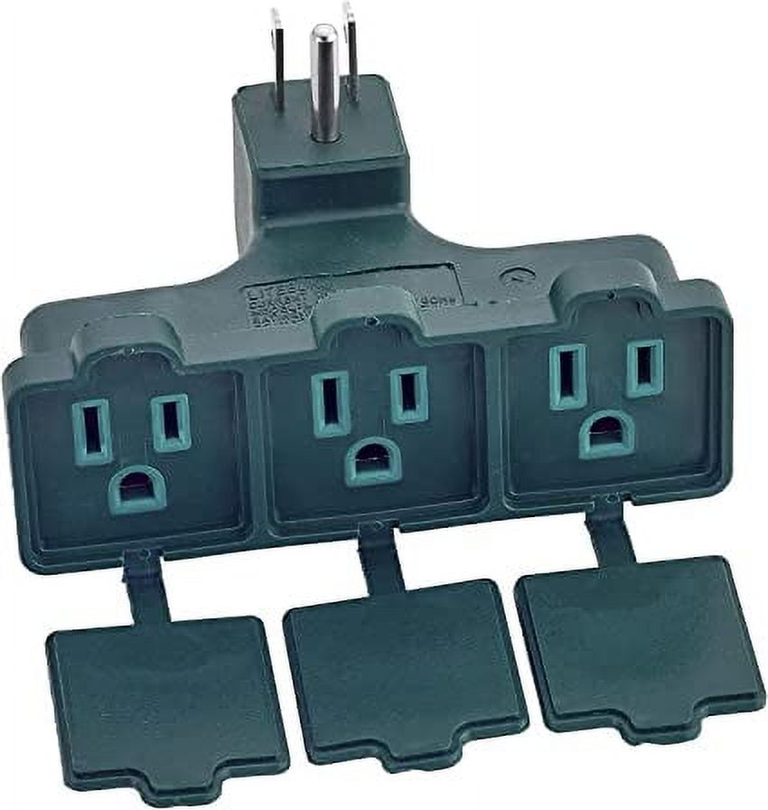 3 way outlet wall tap - right angle shaped triple prong wall splitter ...