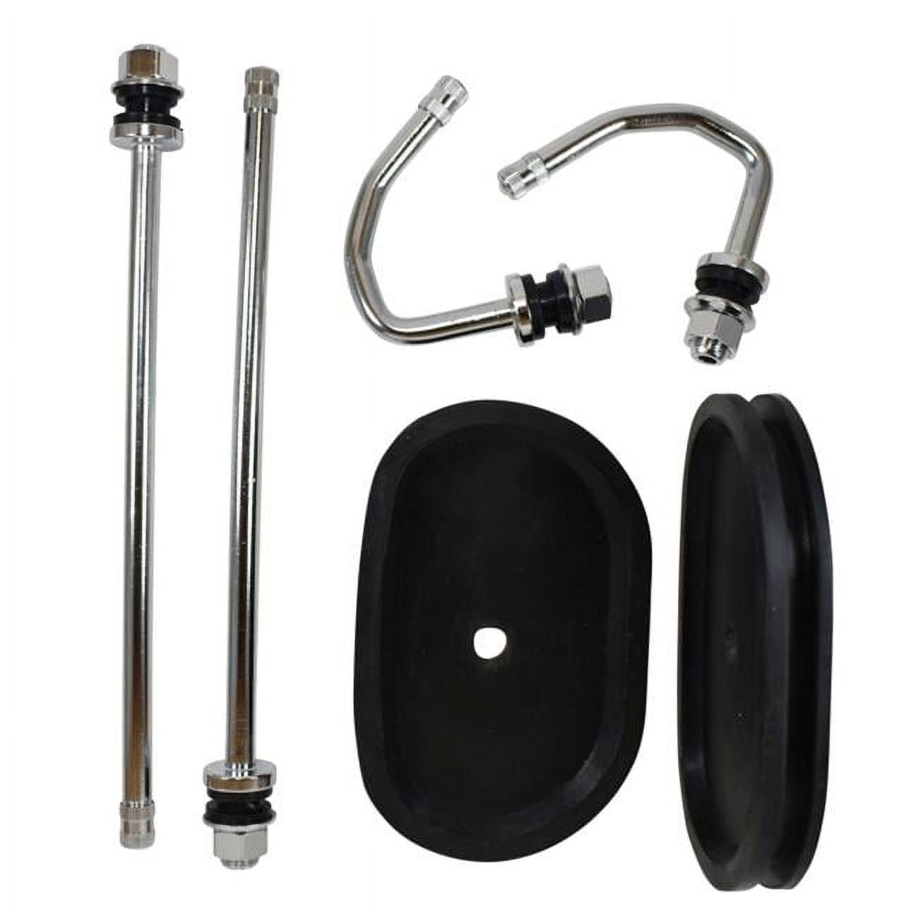 3 x 1.25 in. Dually Valve Kit & 16 in. Steel Wheels with Oval & Round ...