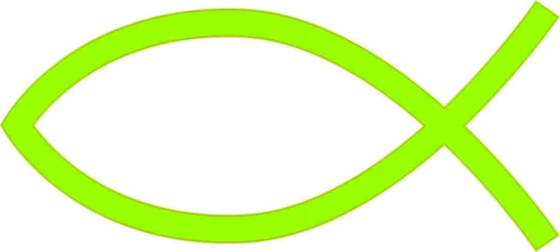 3 x 1.5 Green Christian Fish Sticker Vinyl Cup Stickers Car Bumper ...