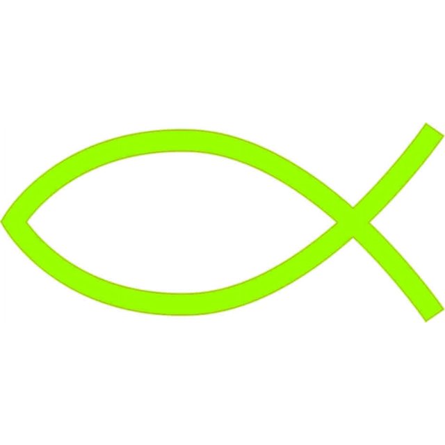 3 x 1.5 Green Christian Fish Sticker Vinyl Cup Stickers Car Bumper ...