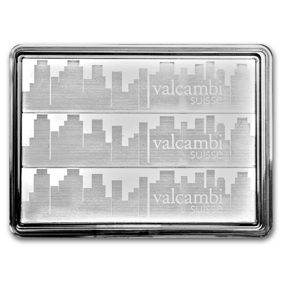 3 x 1 oz Silver Bar - Valcambi Silver Skyline CombiBar™ (w/Assay ...
