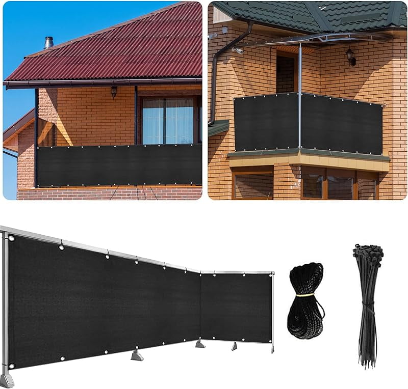 3' x 10' Privacy Screen Fence Mesh for Balcony Window Light Patio Porch ...