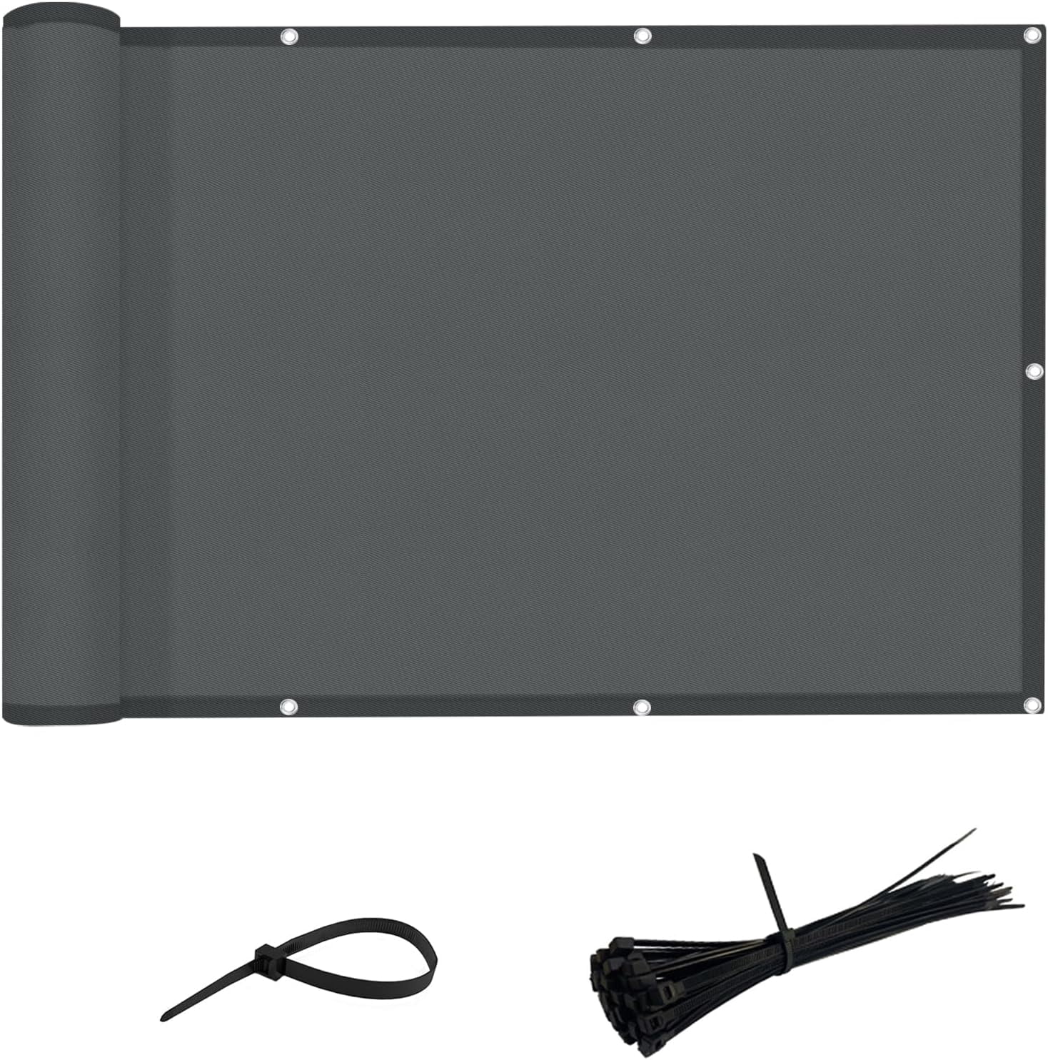 3' x 10' Waterproof Balcony Privacy Screen Cover, Dark Grey | 160GSM ...