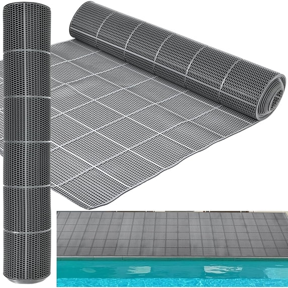 3 x 10FT Drainage Pool Flooring Mats PVC Splash Matting Mesh Hollow ...