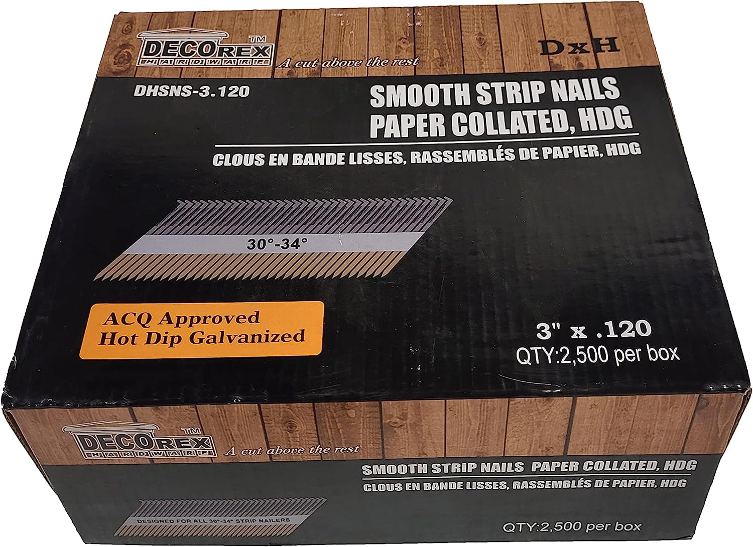 3" x .120 Smooth Shank Framing Nails, Paper Strip Collated, Hot Dip ...