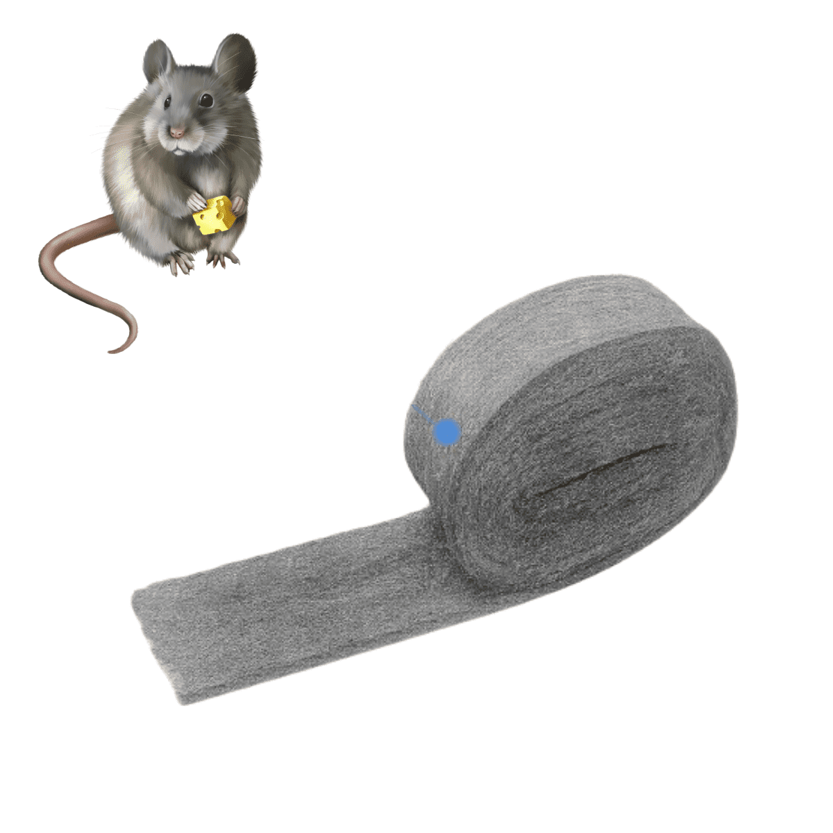 3in x 13ft Coarse Steel Wool Roll for Mice Control, DIY Gap Filler Kit ...