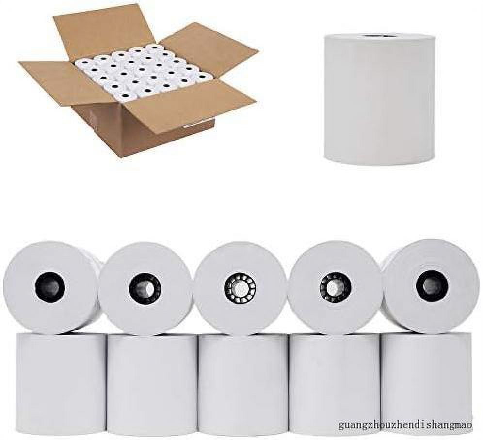 3" x 150' 1-ply bond kitchen printer paper receipt paper (10 cases ...
