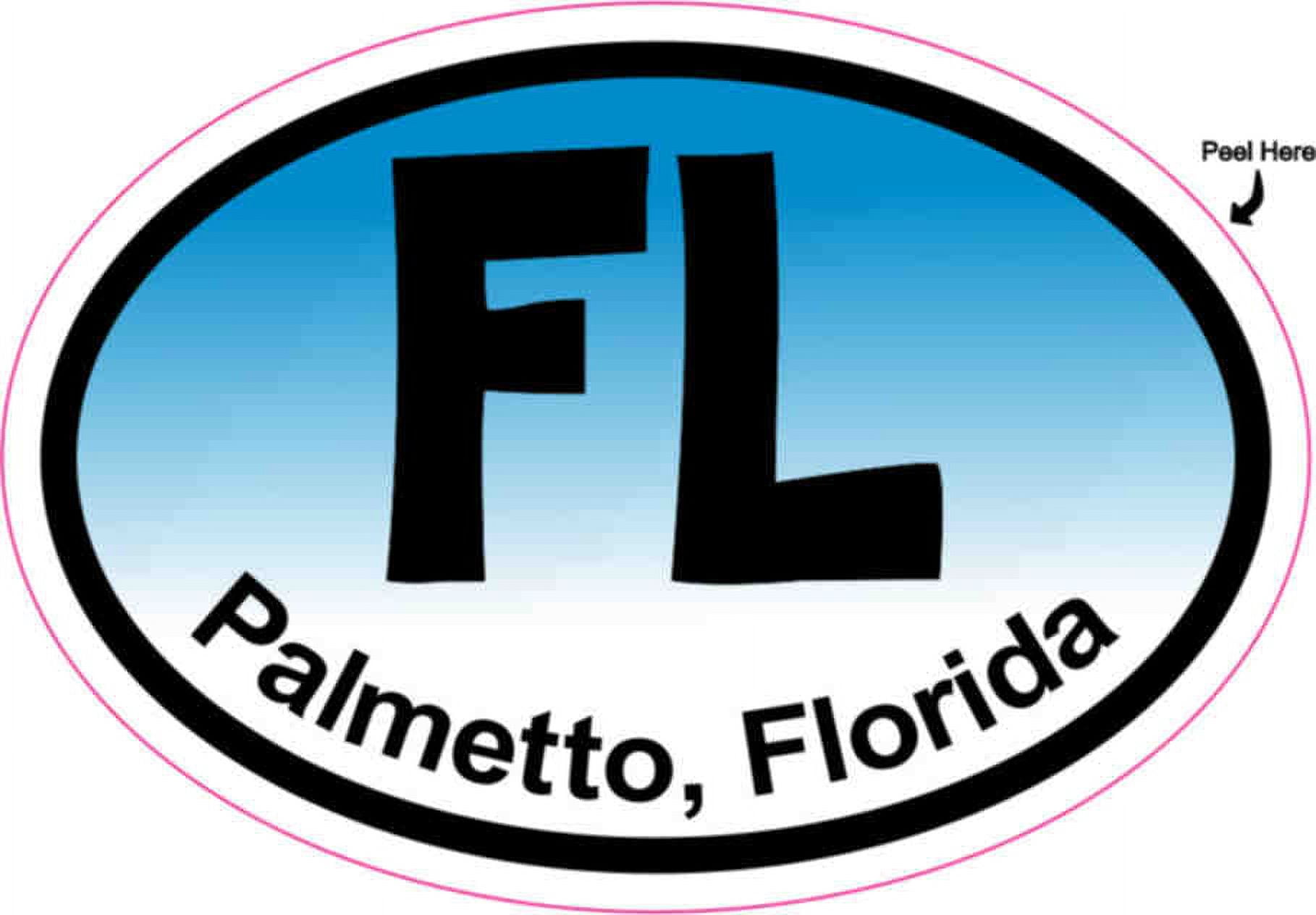 3 x 2 Blue Oval FL Palmetto, Florida Sticker Vinyl Decal Bumper ...