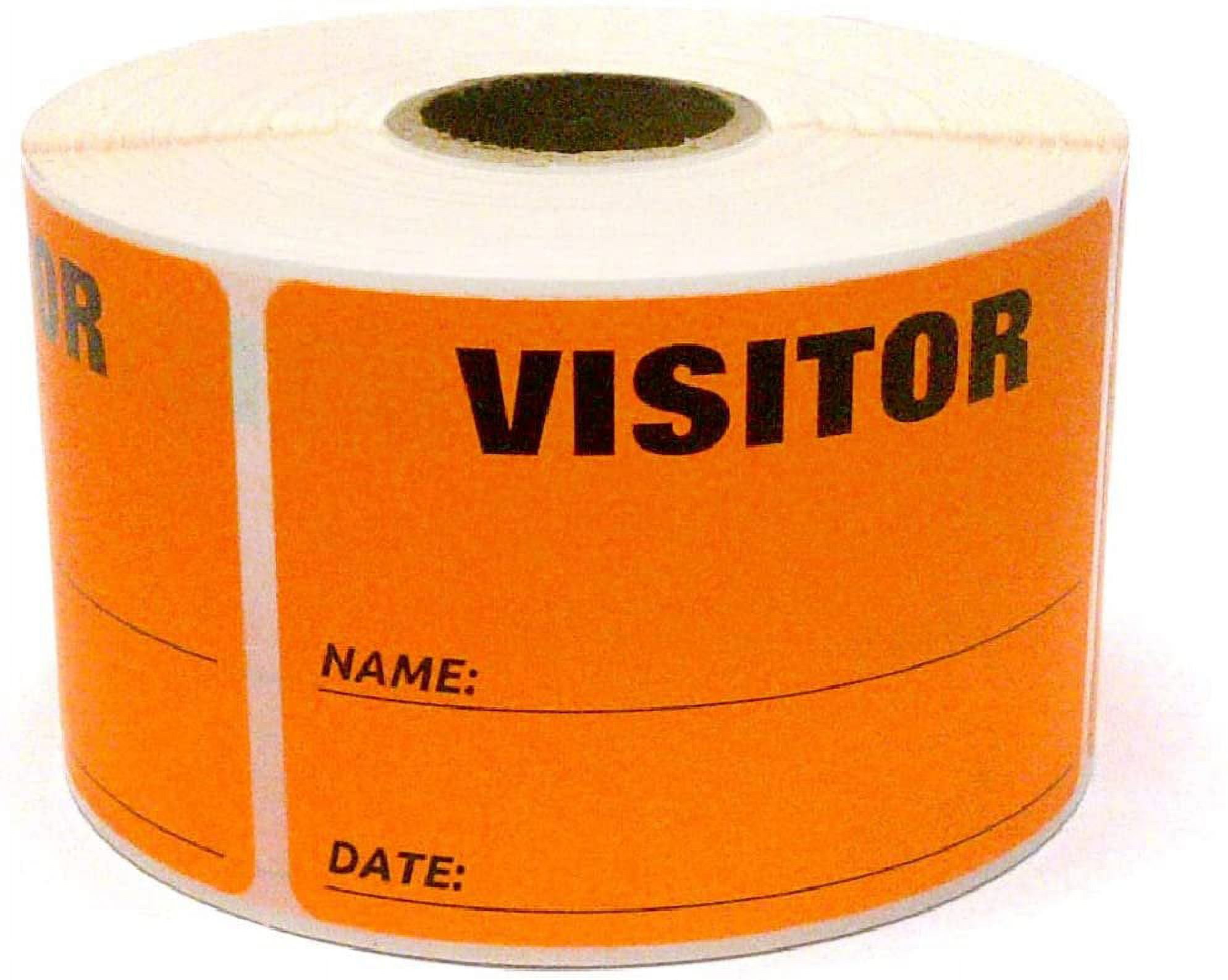 3 x 2 Fluorescent Color Visitor Labels Pass, 500 Per Roll Orange ...