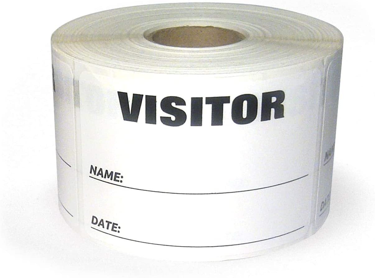 3 x 2 Fluorescent Color Visitor Labels Pass, 500 Per Roll White ...