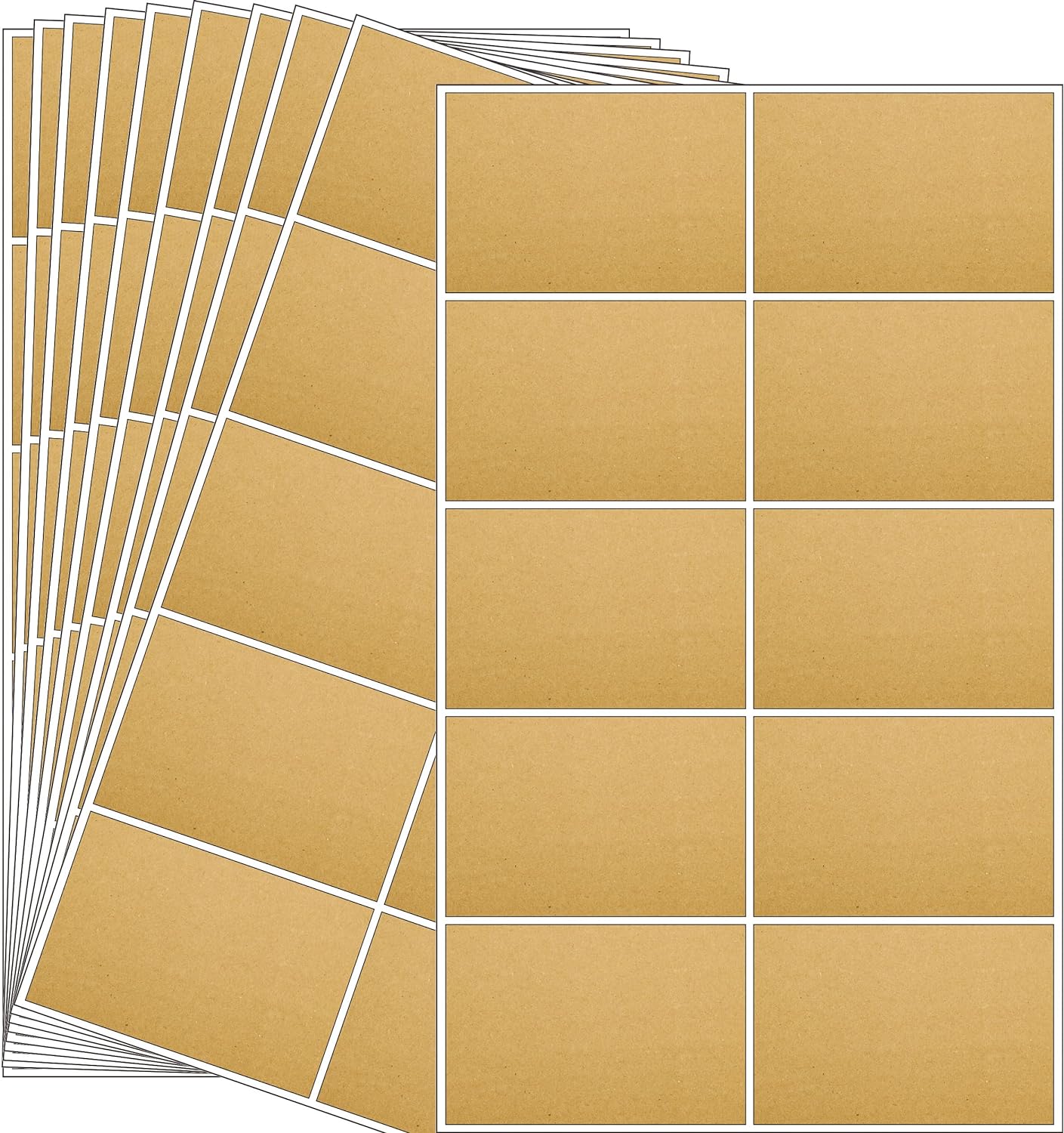 3 x 2 Inch Kraft Label Stickers,240 Pack Rectangle Inventory Color ...
