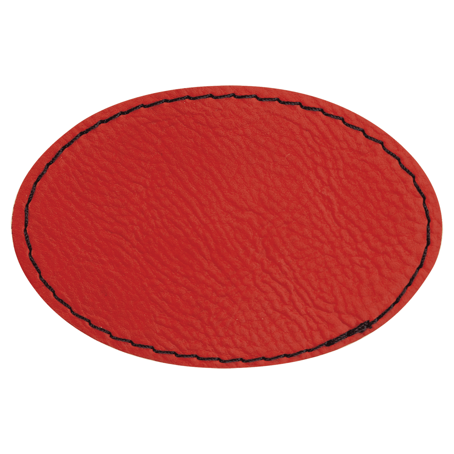 3"x 2" Oval RED/BLACK Blank Laserable Leatherette Patch with Adhesive ...
