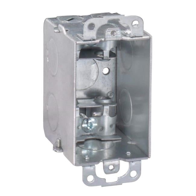 3 x 2 x 2.5 in. Steel Metallic 1 Gang Switch Box with KO-MC-BX Clamp ...