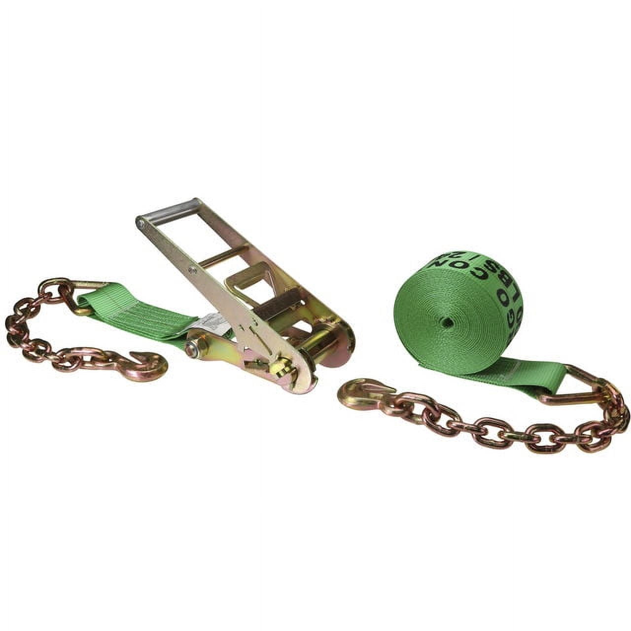 3" x 20' Green Ratchet Strap w/ Chain Extensions - Walmart.com