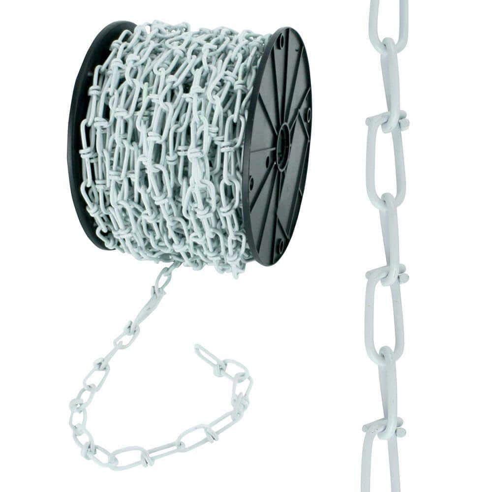 #3 x 200 ft. Zinc Plated Steel Double Loop Chain, White - Walmart.com