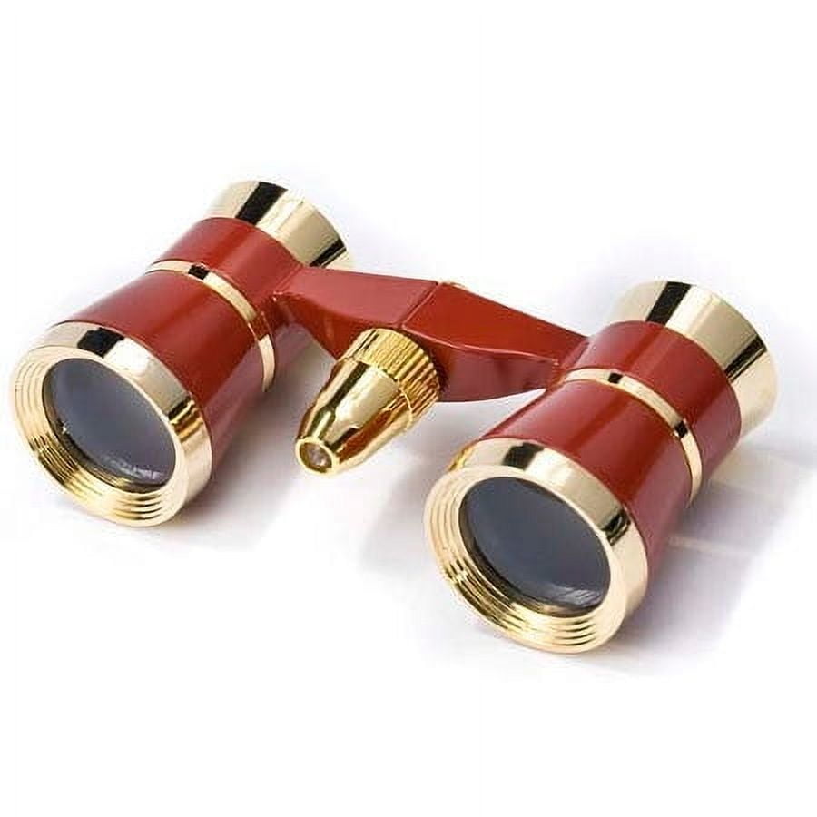 3 x 25 Blueline Opera Glass Binocular with Infrared Light, Red and Gold ...