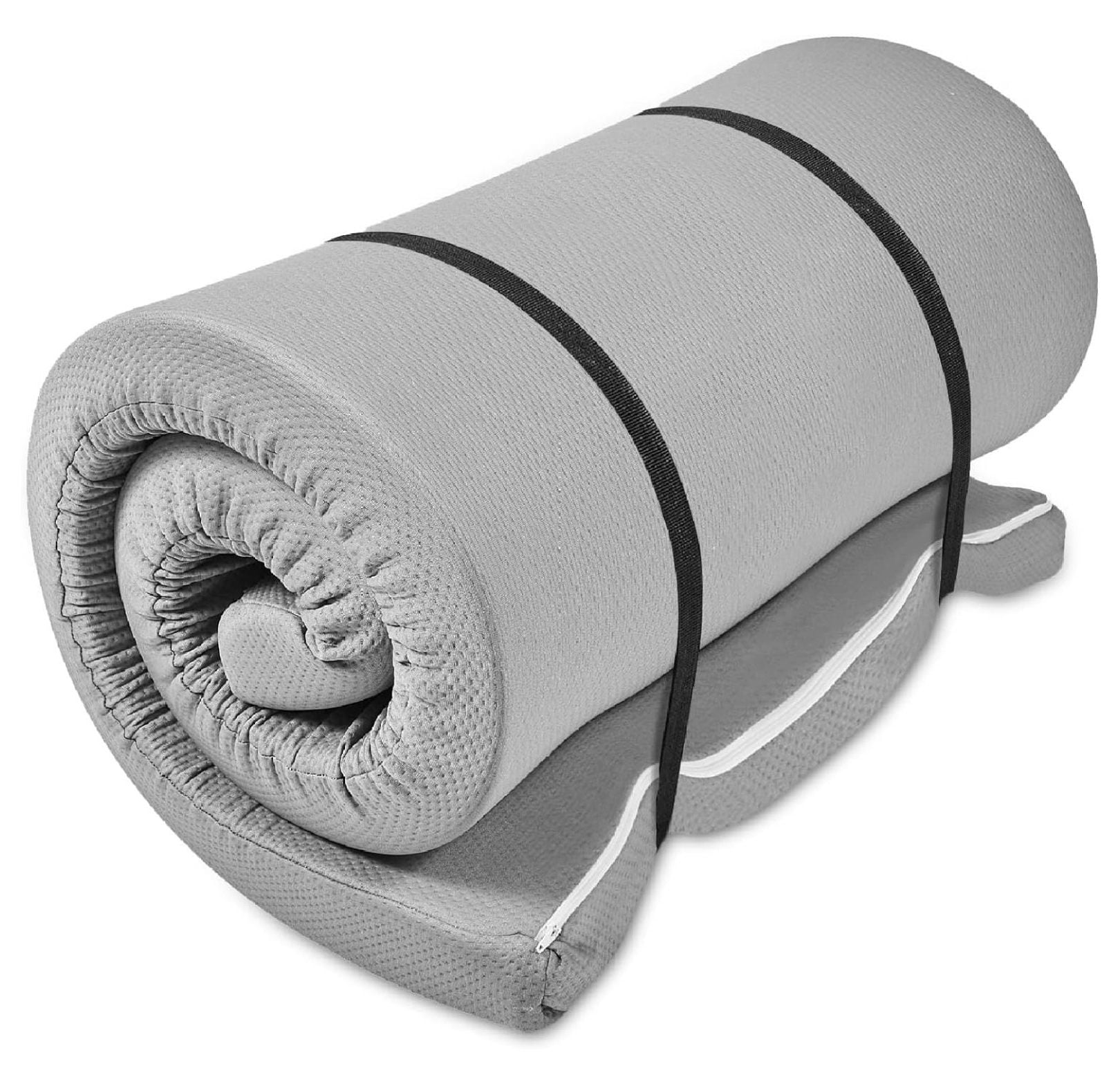 3" x 26" x 63" Memory Foam Roll-Up Camping Mattress with Water ...