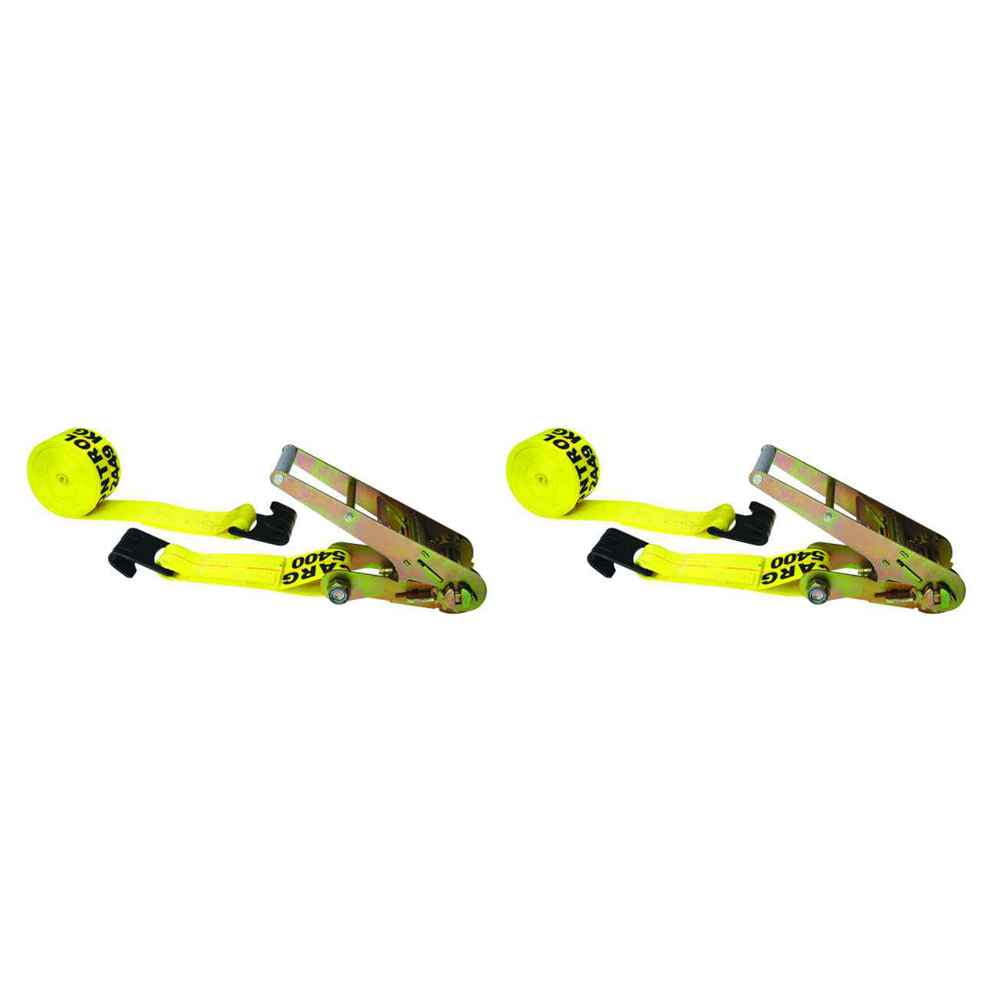 3" x 27' Yellow Ratchet Strap w/ Flat Hooks - 2 Pack - Walmart.com