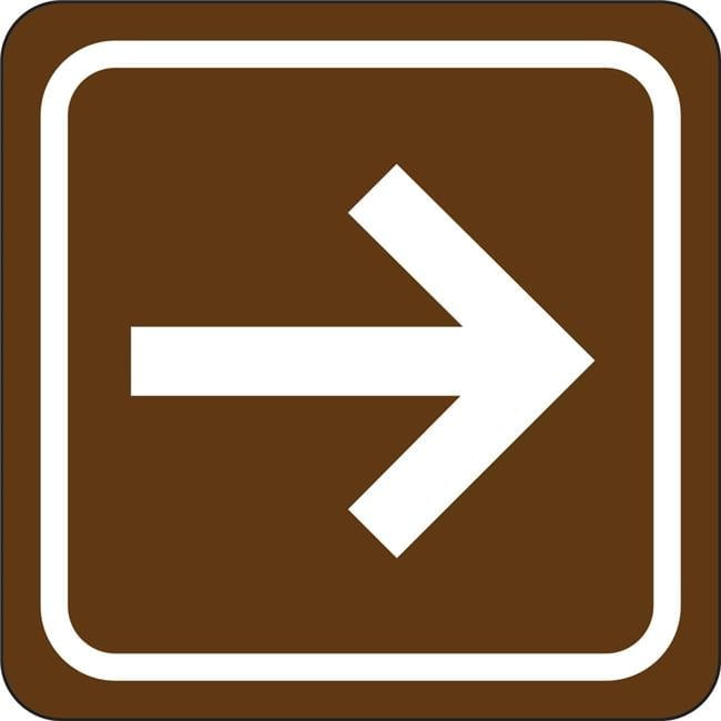 3 x 3 in. Arrow Graphic Single Sided Wall Mount Directional Sign, Brown ...