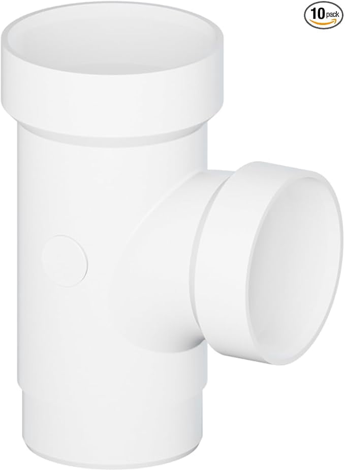 3" x 3" x 1-1/2" White PVC DWV Sanitary Tee Reducing Street, S x H x H ...