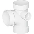 3" x 3" x 3" x 2" White PVC DWV Sanitary Tee w/ Right Side Inlet All ...