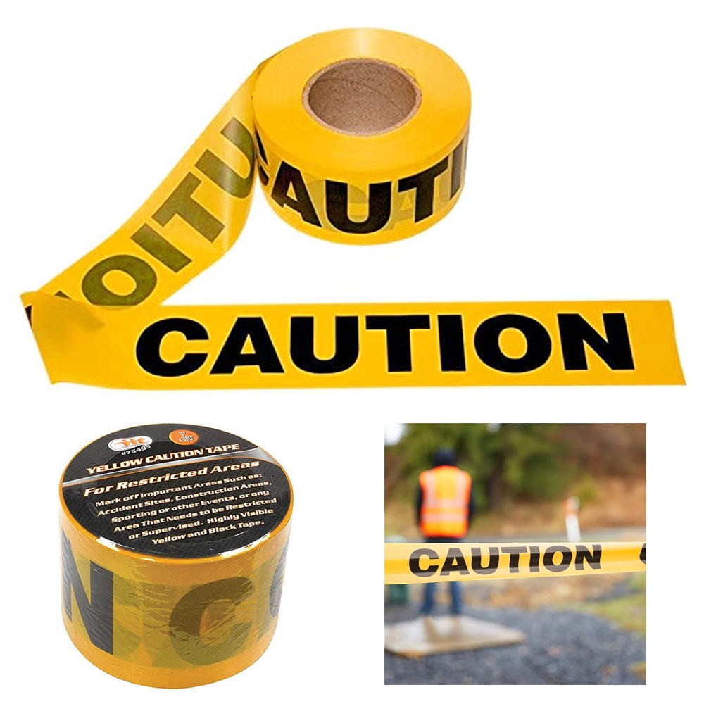 3" x 300Ft Caution Tape Roll Yellow Barricade Hazard Safety Warning Weatherproof - Walmart.com