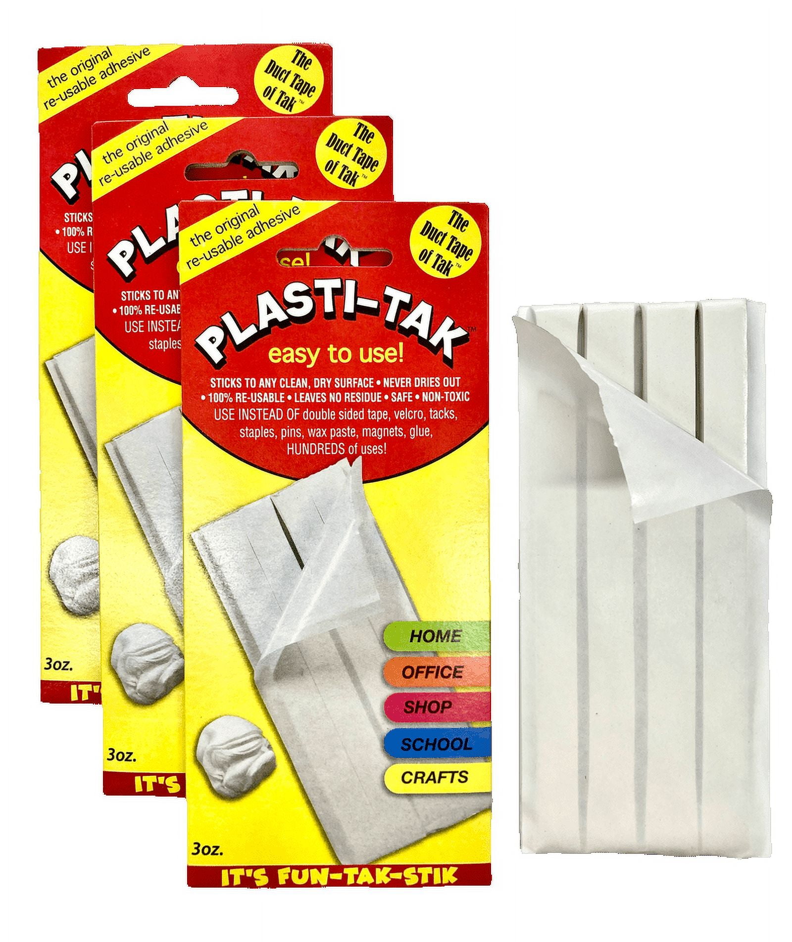 3 x 3oz Pack The Original Re-usable Adhesive Putty, repositionable ...