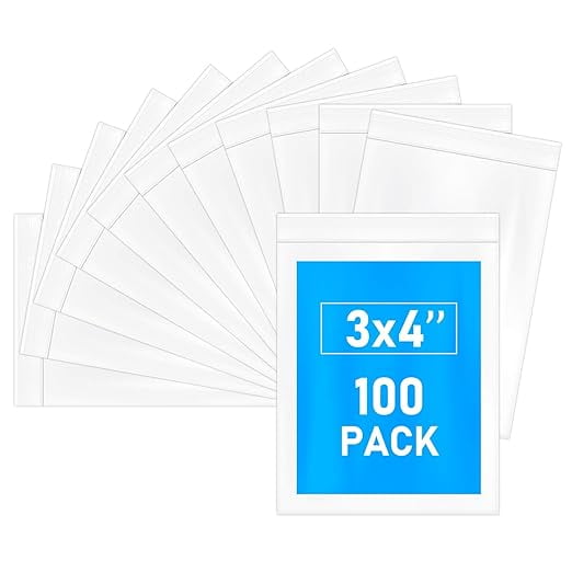 3" x 4" (100 pcs) 2 Mil Small Clear Plastic Zip Bags Resealable Baggies ...