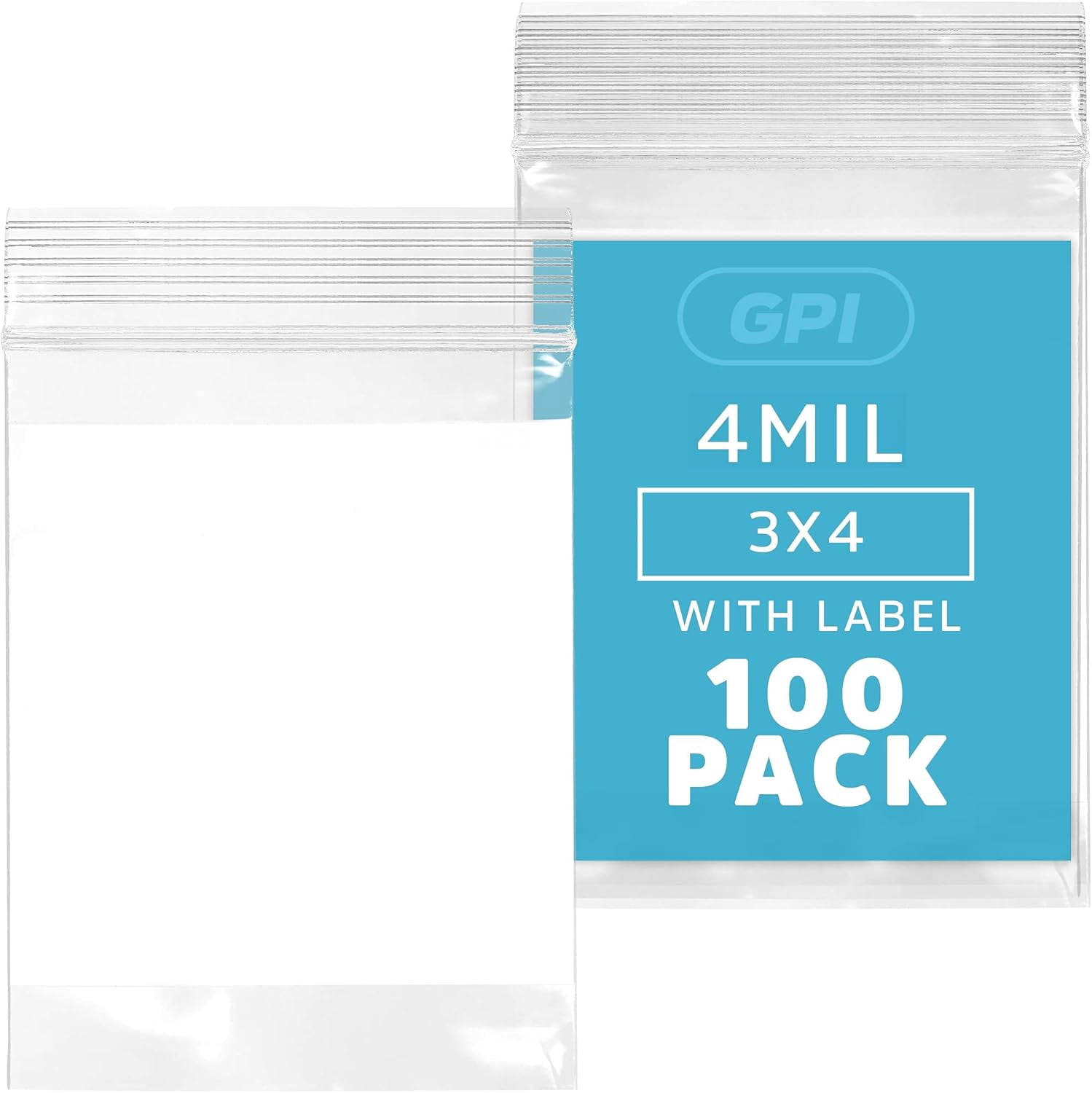 - 3" x 4" Bulk Pack of 100, 4 Mil Thick, Heavy Duty, Clear Plastic ...