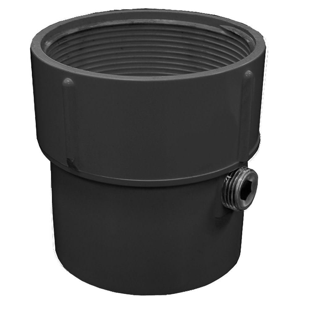 3" x 4" PVC Pipe Fit Drain Base with Primer Tap, for 3-1/2" Spud,PartNo ...