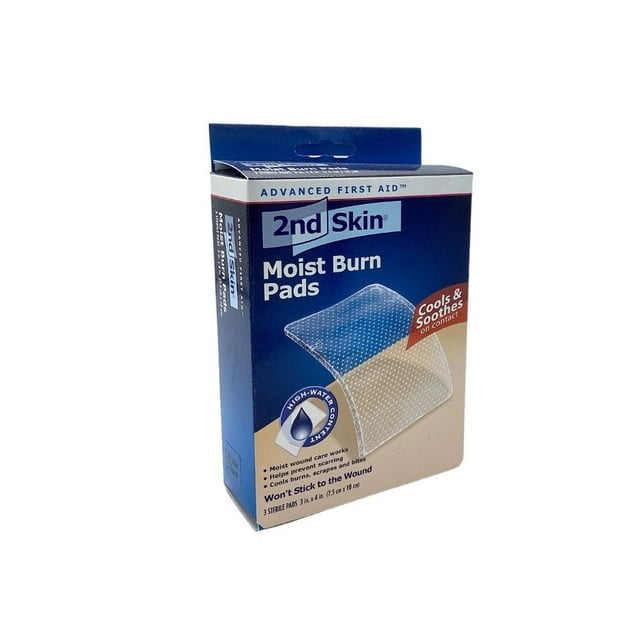 3" x 4" Sterile Moist Burn Pads - Soothes &Cools - 3 Pads by 2nd Skin ...