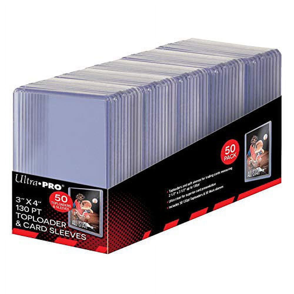 Ultra Pro, Toploader, 3" x 4" (50ct - 130pt with Card Sleeves ...