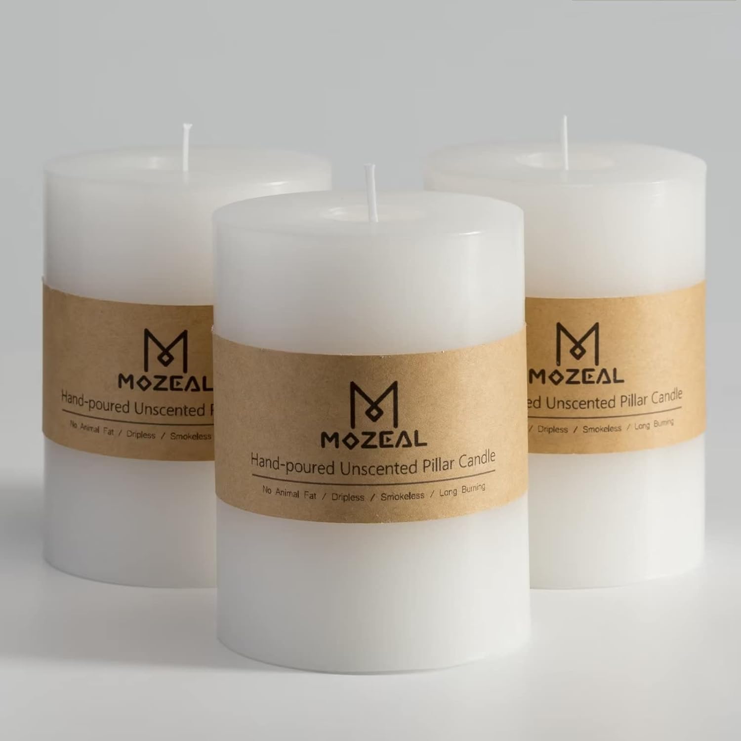 3 "x 4" hand-held unscented candles, a set of non-dripping water column ...