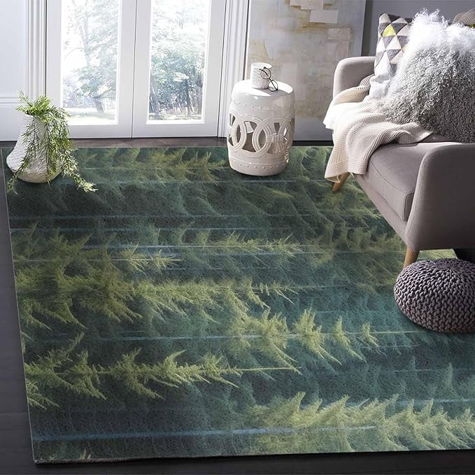 3 x 4ft Forest Area Rug, Modern Outdoor Living Room Bedroom Area+Rug ...