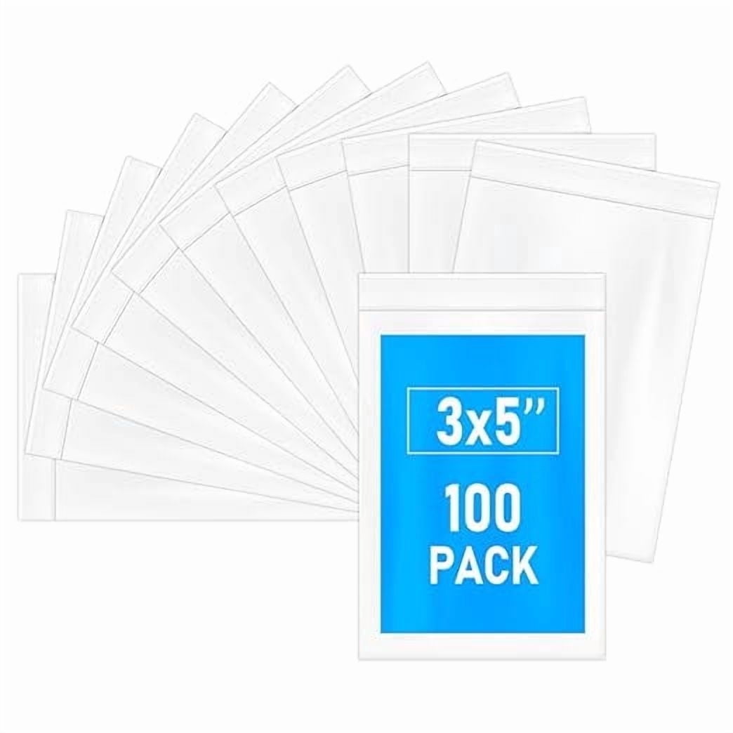 3" x 5" (100 pcs) 2 Mil Small Plastic Bags Resealable Clear Reclosable ...