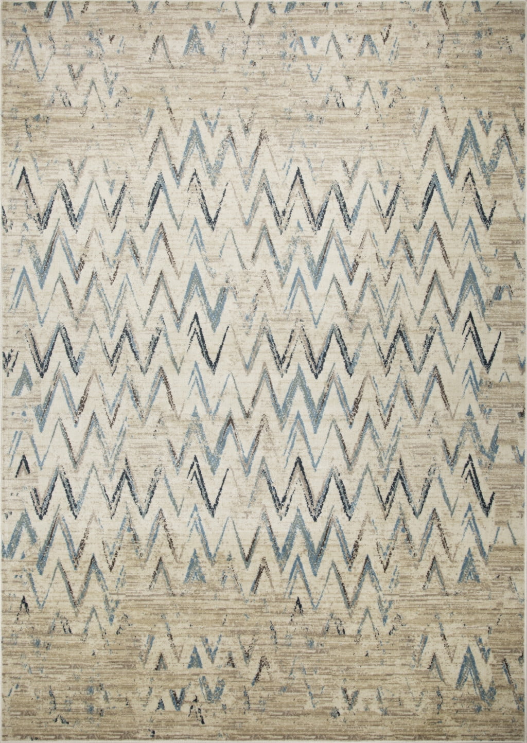 3â€™ x 5â€™ Beige Blue Distressed Chevron Area Rug - Walmart.com