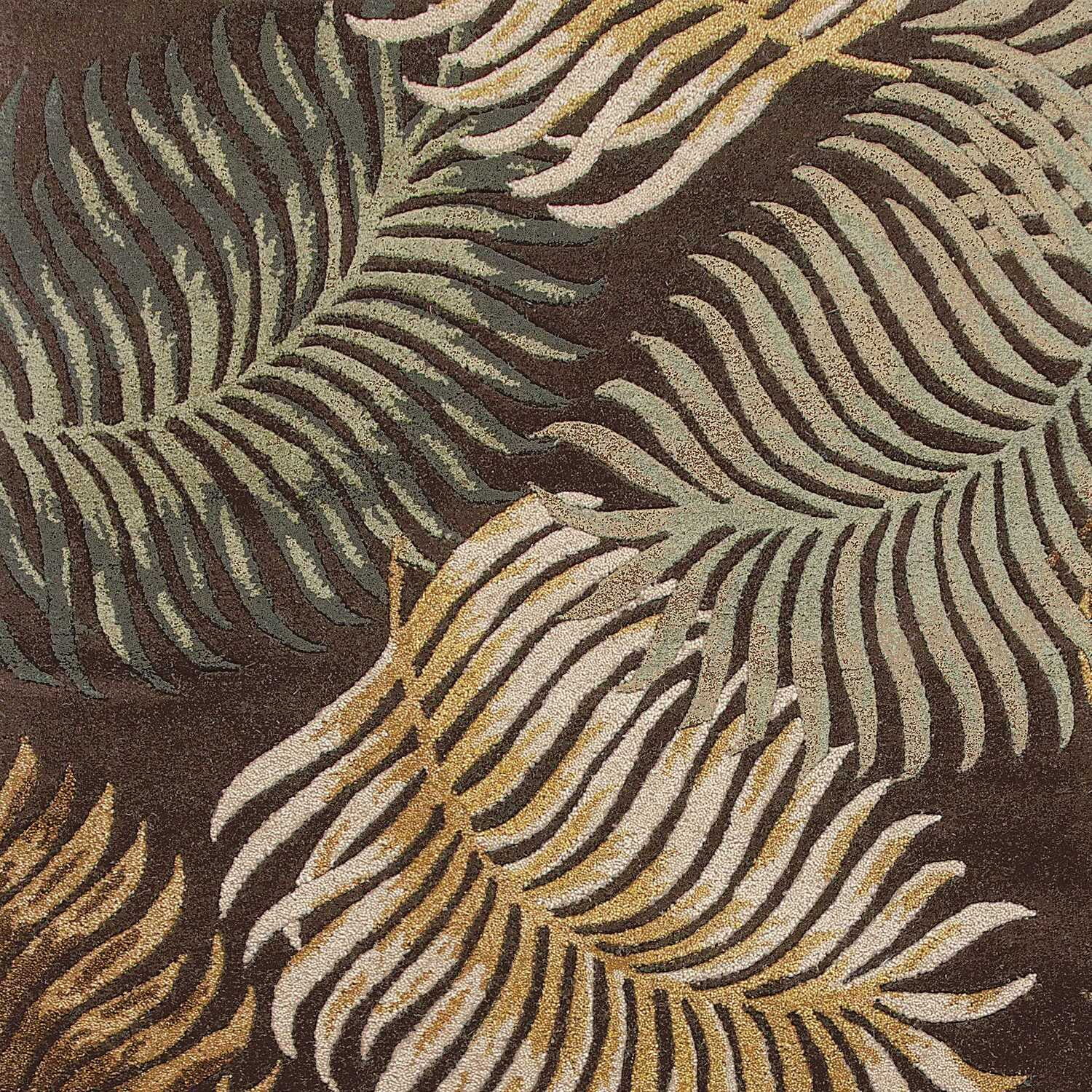 3' x 5' Espresso Fern Leaves Wool Area Rug - Walmart.com