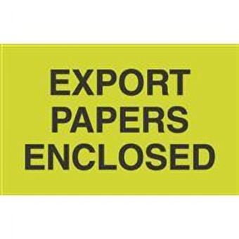 3 x 5" Export Papers Enclosed Label, Shipping Stickers [Pack of 500 ...