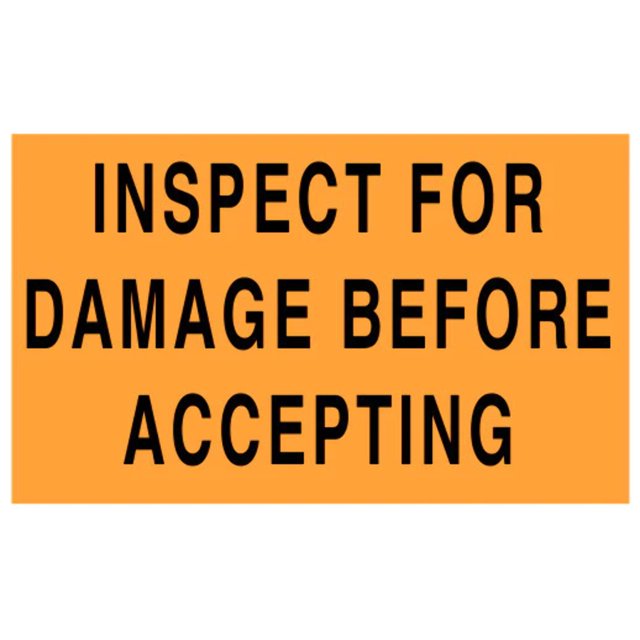 3 x 5 Fluorescent Shipping Handling Labels Inspect For Damage - by ...