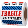 3 x 5 Fragile Liquid in Plastic This End Up Safe Handling Stickers for ...