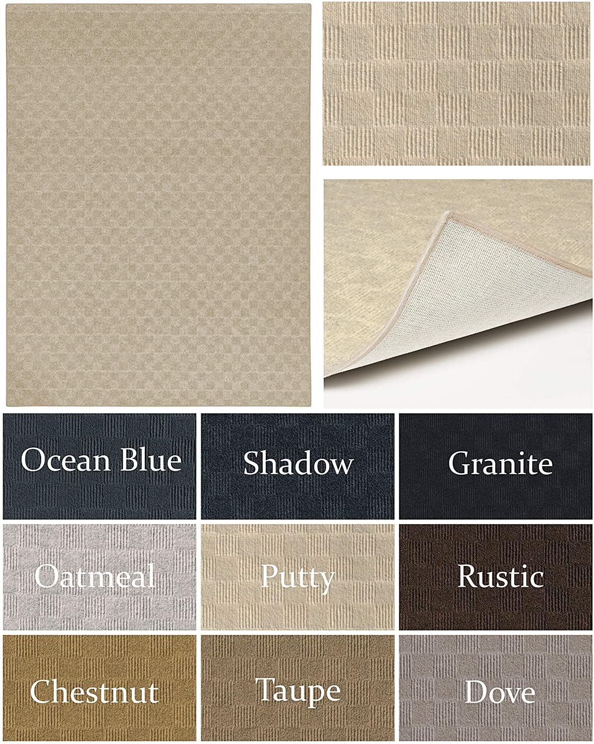 3' x 5' Putty, Checkerboard Pattern - Indoor/Outdoor ECO-Friendly ...
