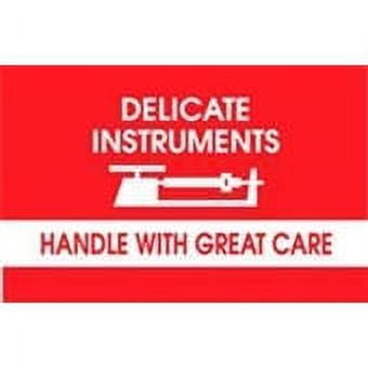 3 x 5" Red/White Delicate Instruments Handle with Great Care Label ...