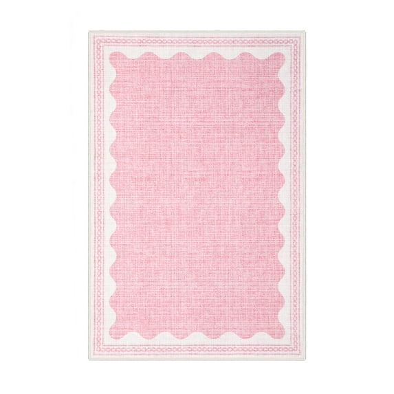3 x 5 ft Polyester Pink Rectangular Indoor Bedroom Living Room ...