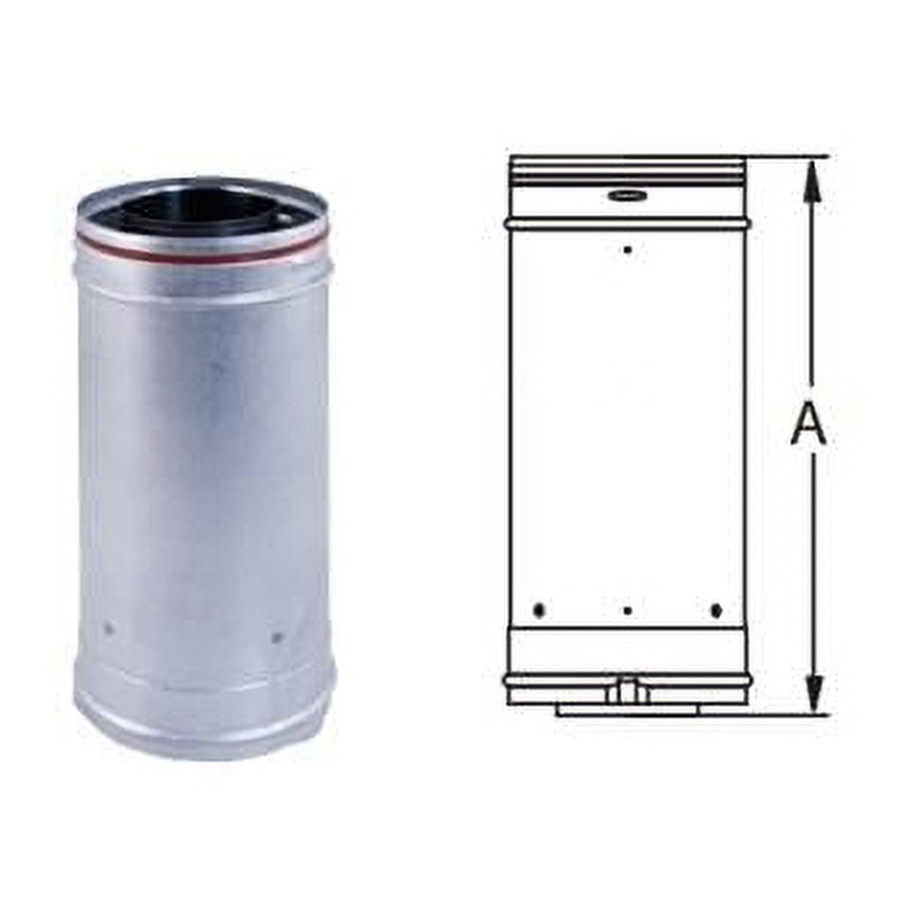 3 x 5 in. Concentric Vent Stainless Steel Inner Pipe - 12 in. Length ...
