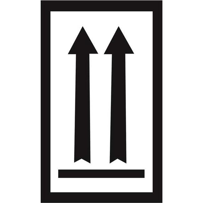 3 x 5 in. - Two Black Arrows Over Black Bar Arrow Labels - Roll of 500 ...