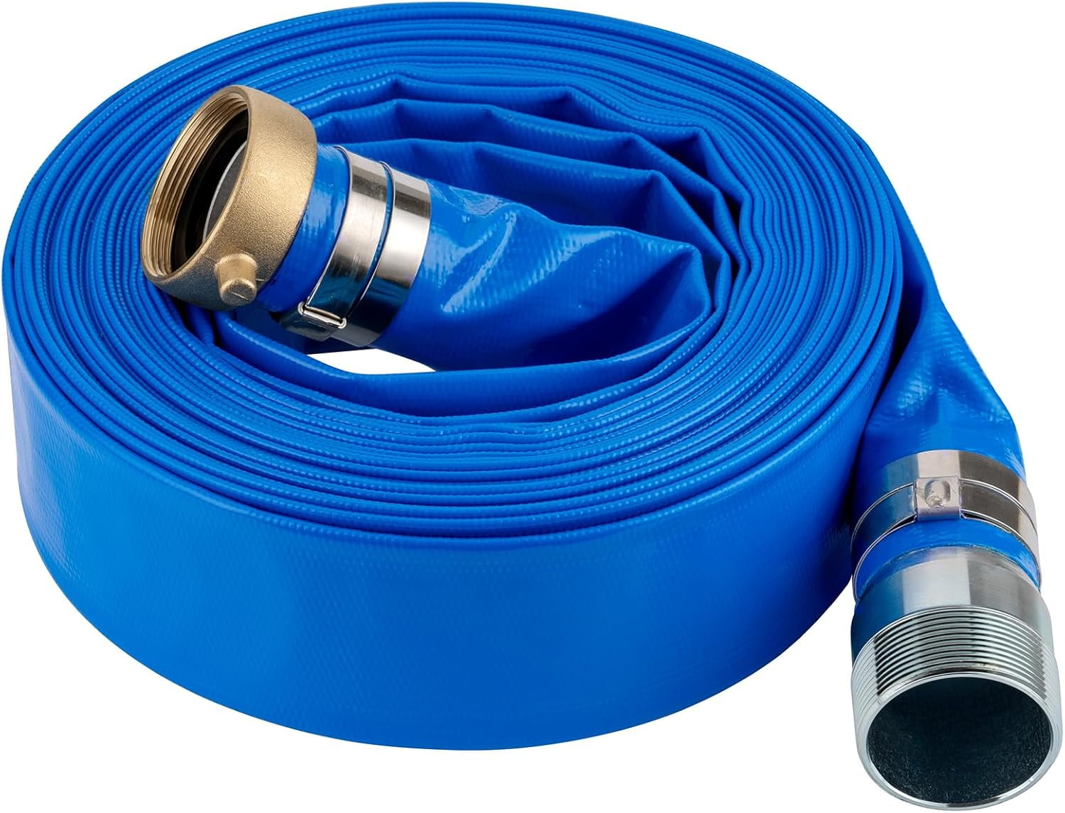 3" x 50' Heavy Duty Discharge Hose with NPT Pin Lug and Nipple Fittings ...