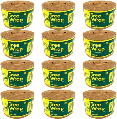 3" x 50' Tree Wrap - 12 Pack - Weather Resistant Tree Protection - Tree ...